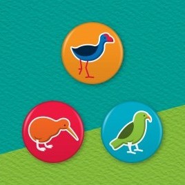 New Zealand Birds 3 Badge Gift Set | Badger Badges