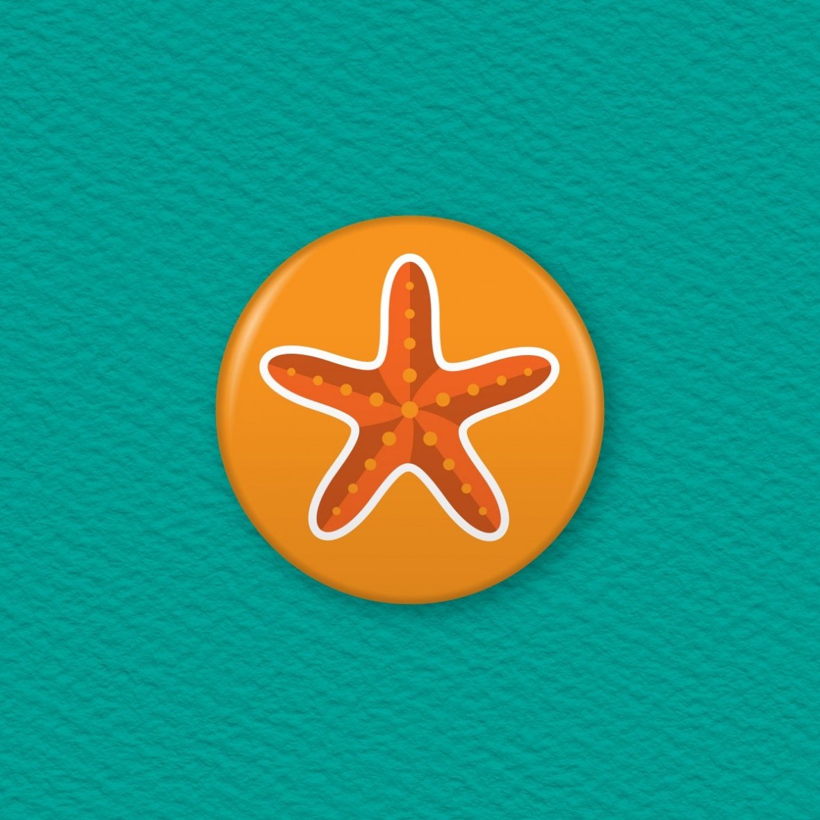 Starfish Button Badge | Badger