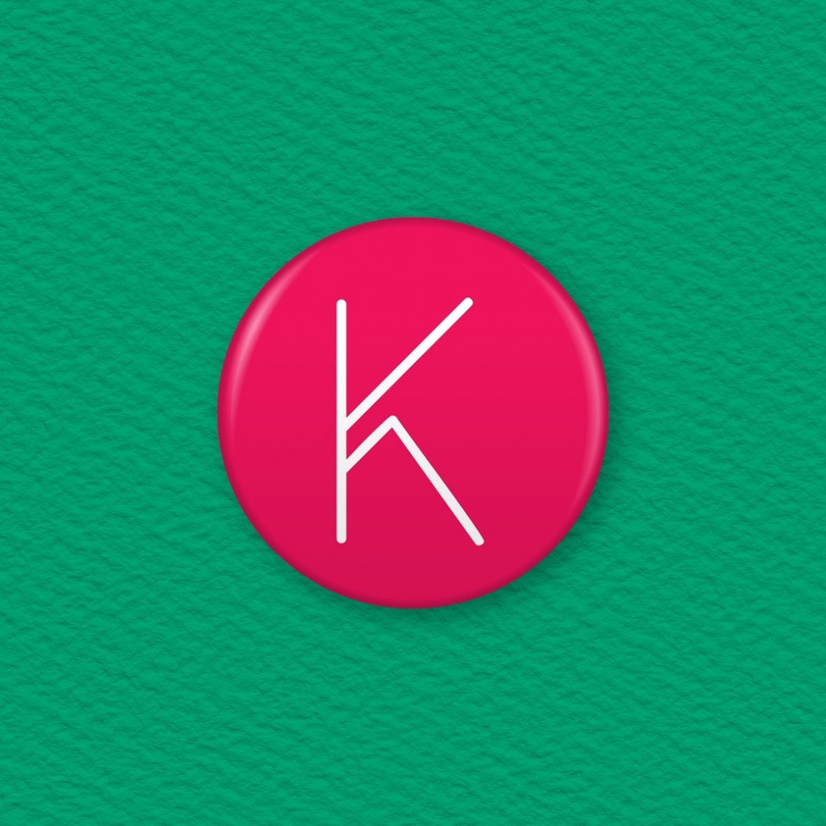 Letter K Button Badge | Badger