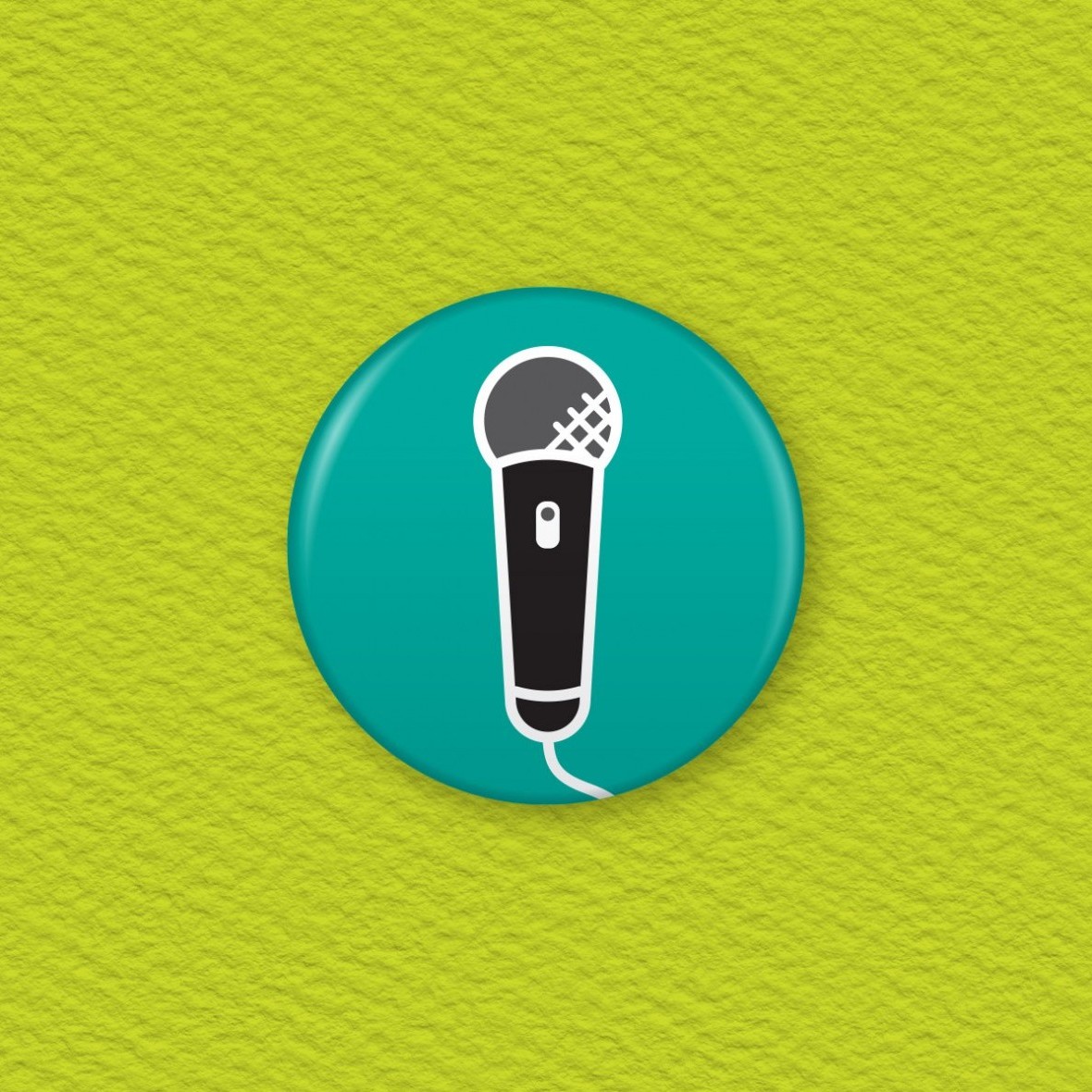 Microphone Button Badge | Badger