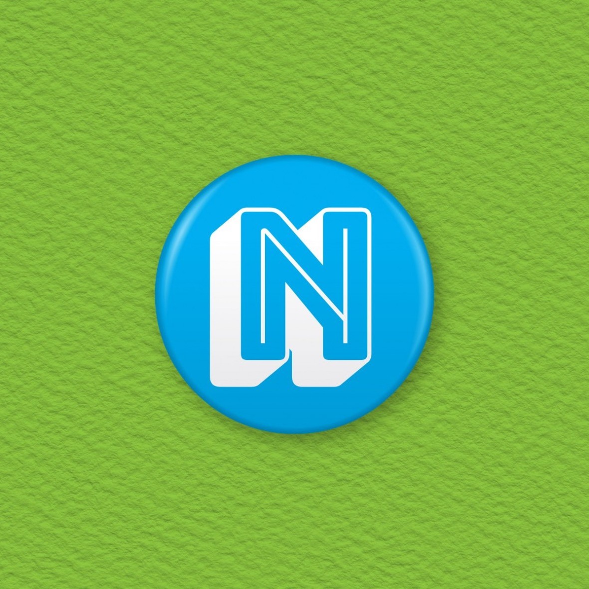 Letter N Button Badge | Badger