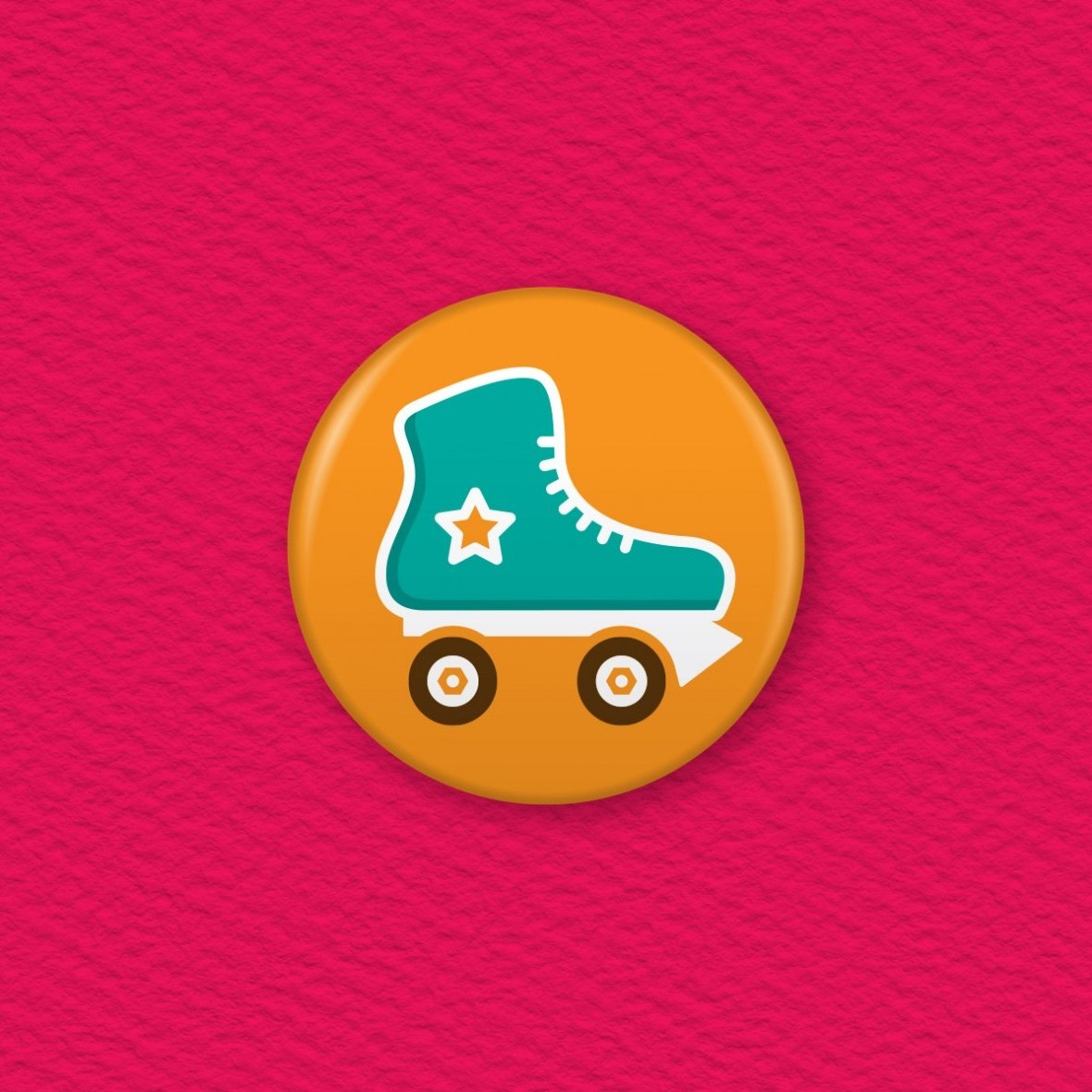 Roller Skate Button Badge | Badger