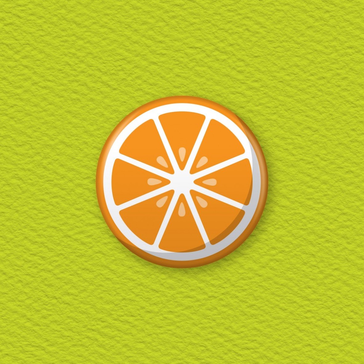 Orange Slice Button Badge | Badger