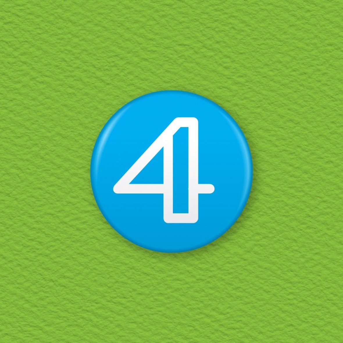 Number 4 Button Badge | Badger