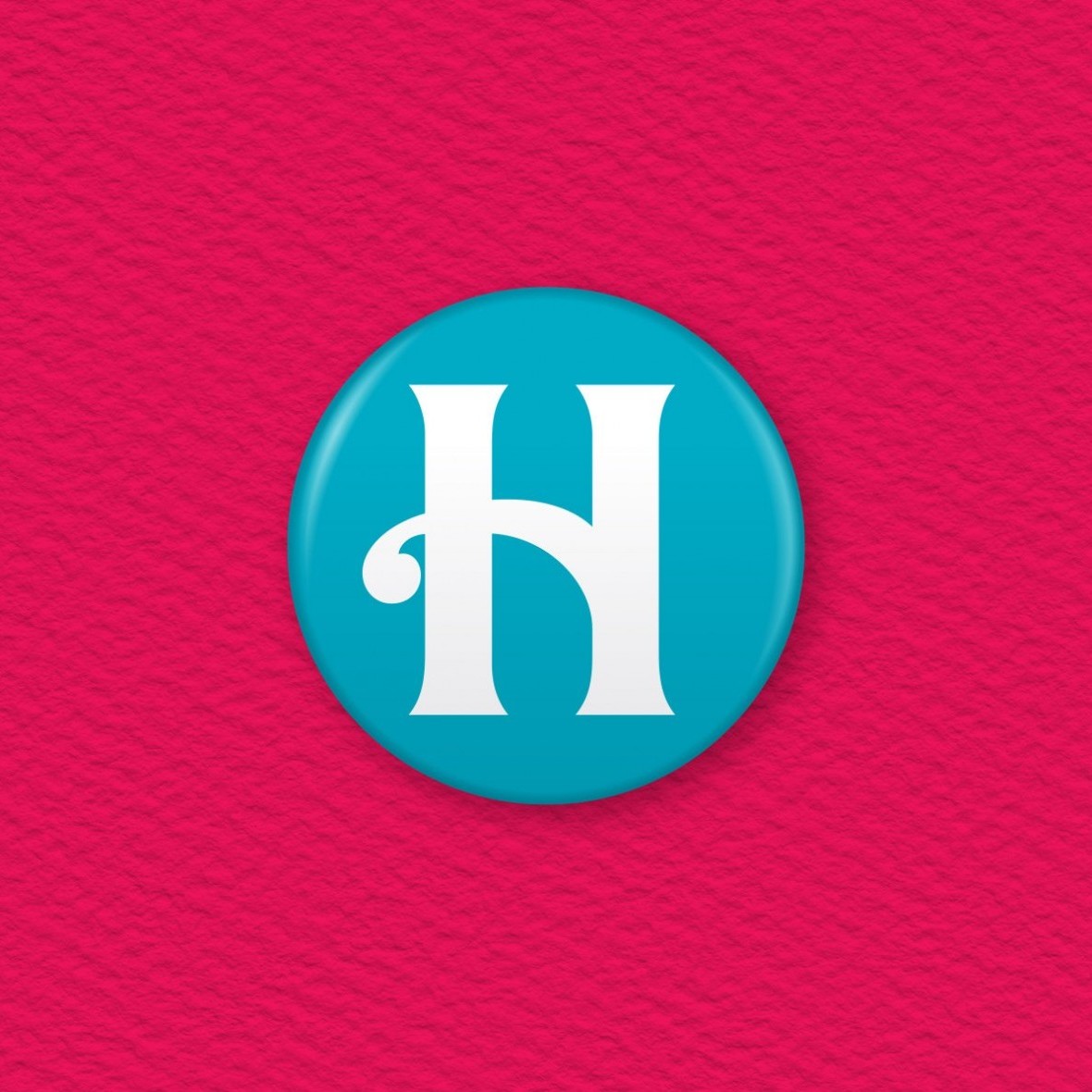 Letter H Button Badge | Badger