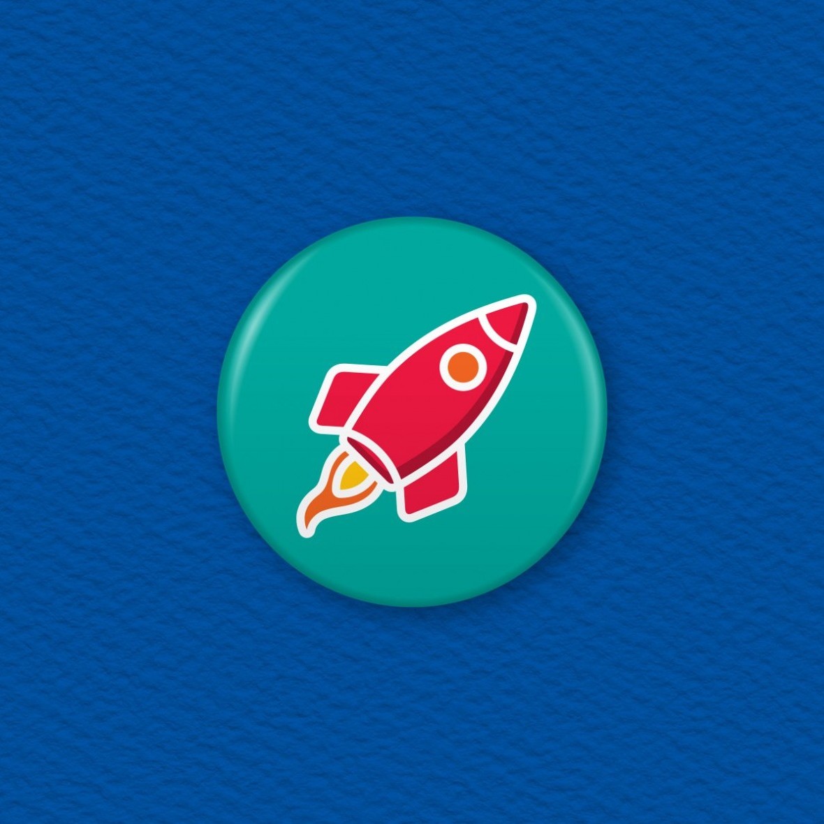 Rocket Ship Button Badge | Badger