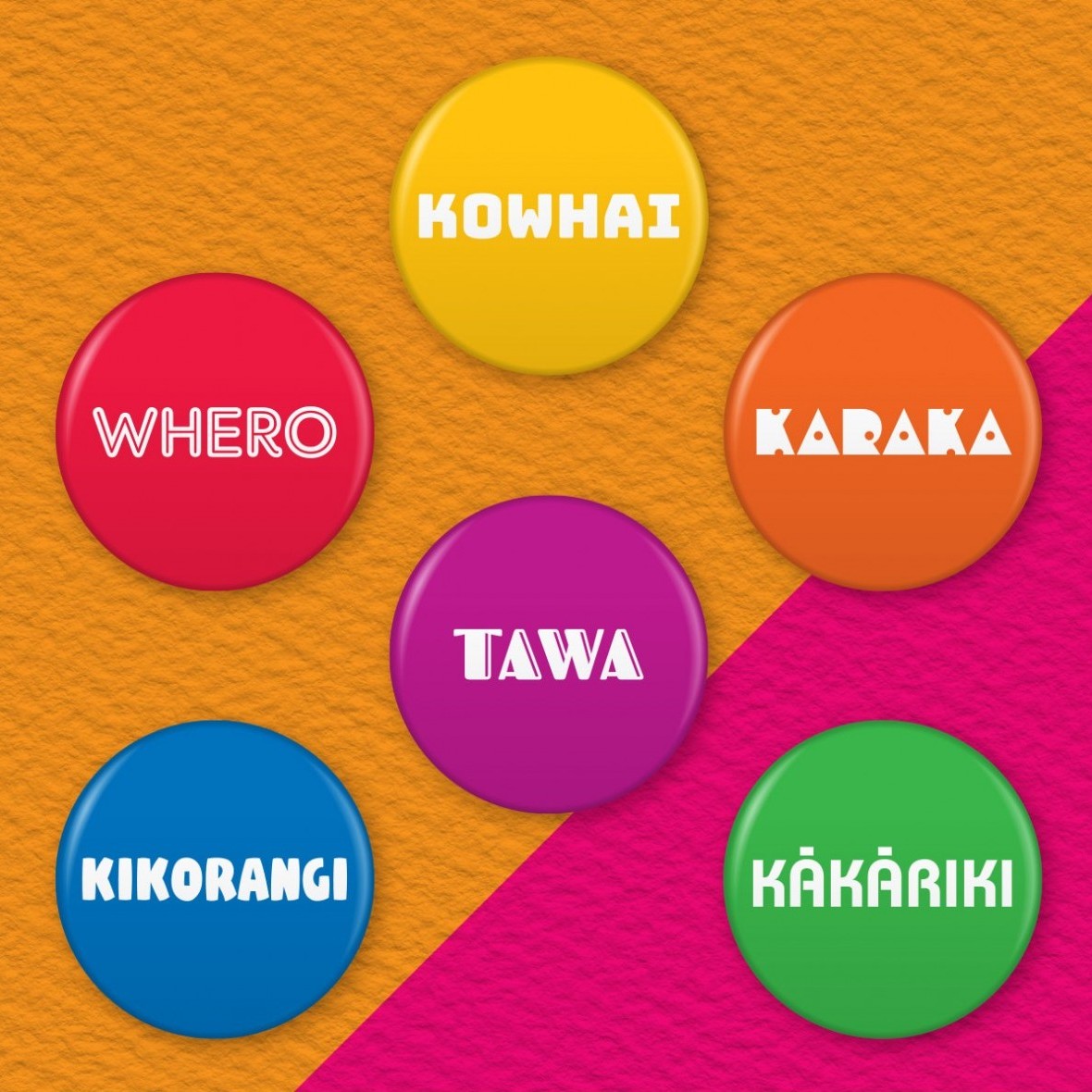 Te Reo Maori Colours Button Badges - Shop Online | Badger