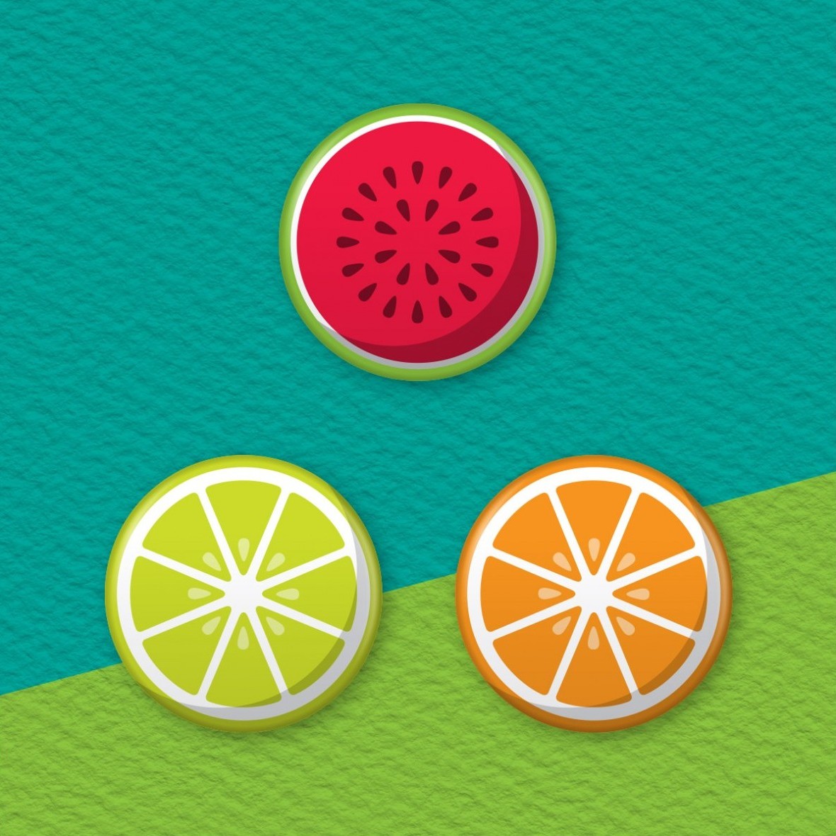 Fruit Slice Button Badges - Shop Online | Badger Badges