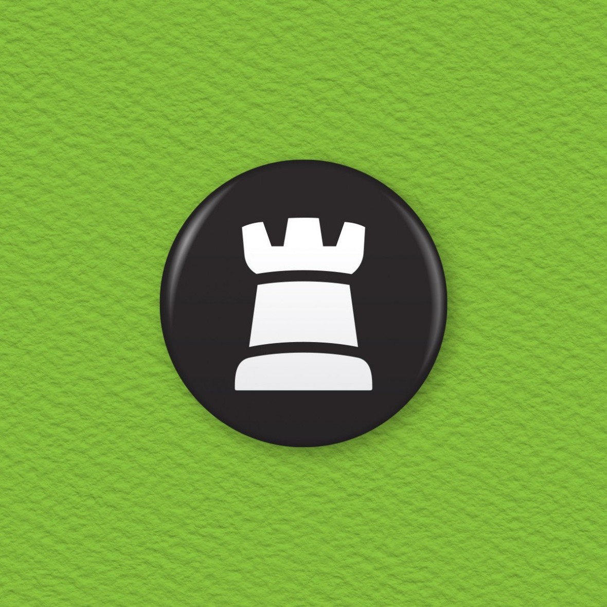 Chess Piece – Rook Button Badge | Badger