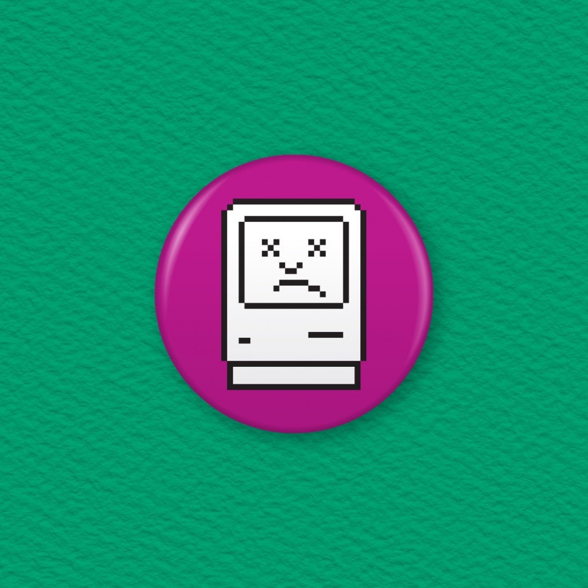 Sad Mac Icon Button Badge | Badger