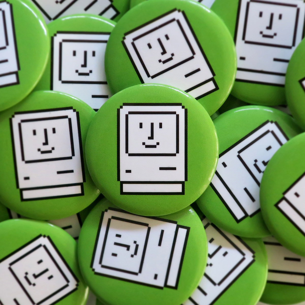 Happy Mac Icon Button Badge | Badger