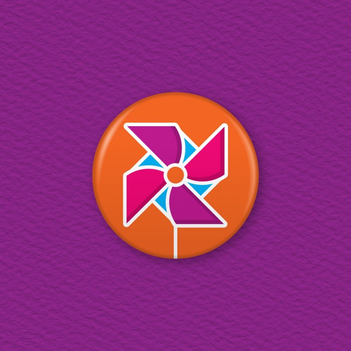 Pin Wheel Button Badge | Badger